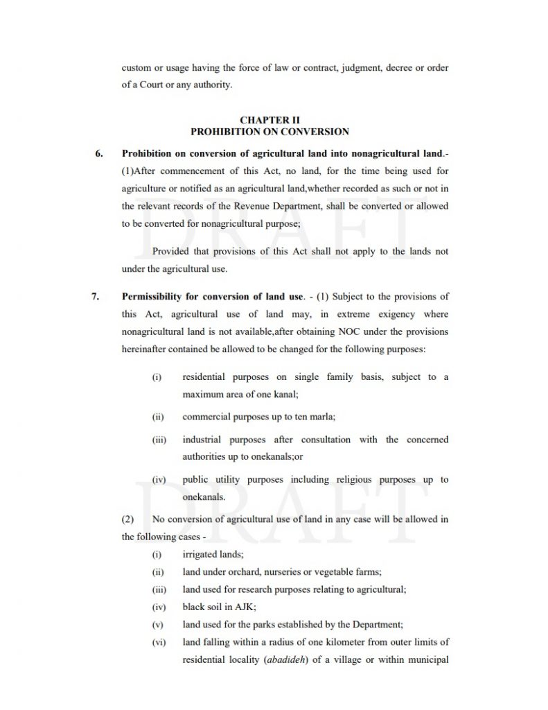 AJK PROTECTION OF AGRICULTURAL LAND ACT, 2022 – Agricultureajk AJK